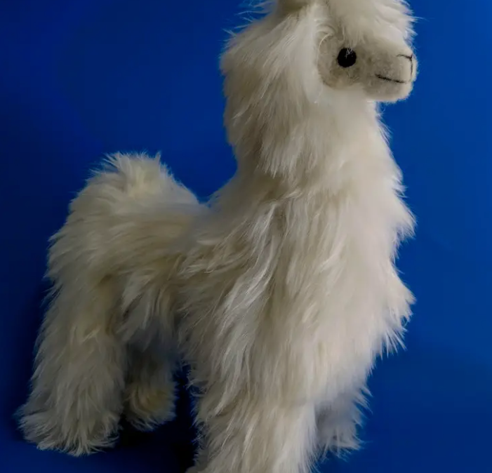 Jumbo White Suri Alpaca Stuffed Animal | 16" Silky Handmade Peruvian ...